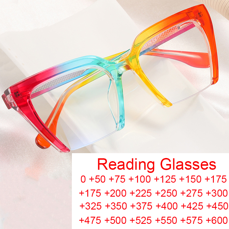 Popular Square Blue Light Glasses Women Reading Glasses 2 50 Colorful ...