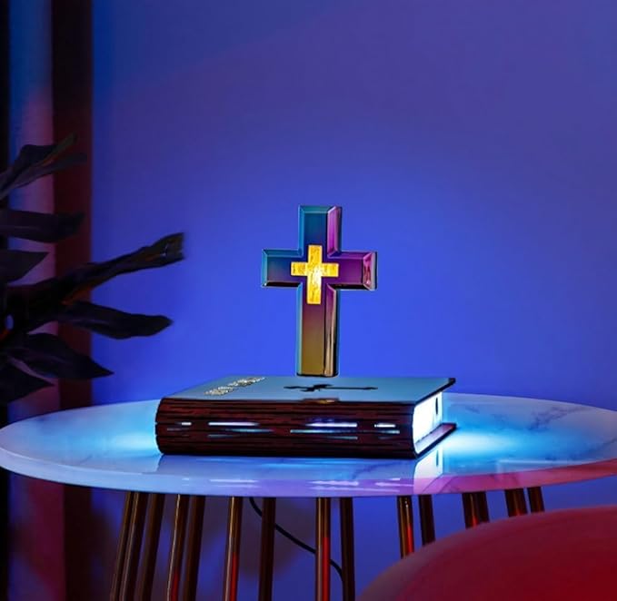 Artisan-Crafted Floating Cross Lamp