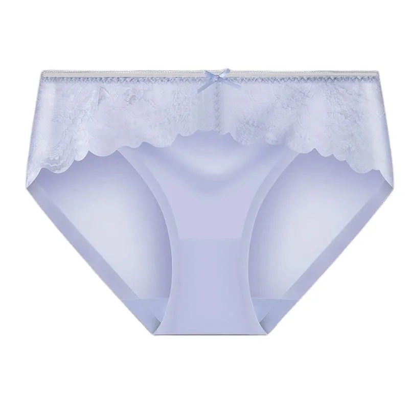 Uaang Underwear Sexy Women Panties Ice Slik Cute Bow Girls Briefs Sexy ...