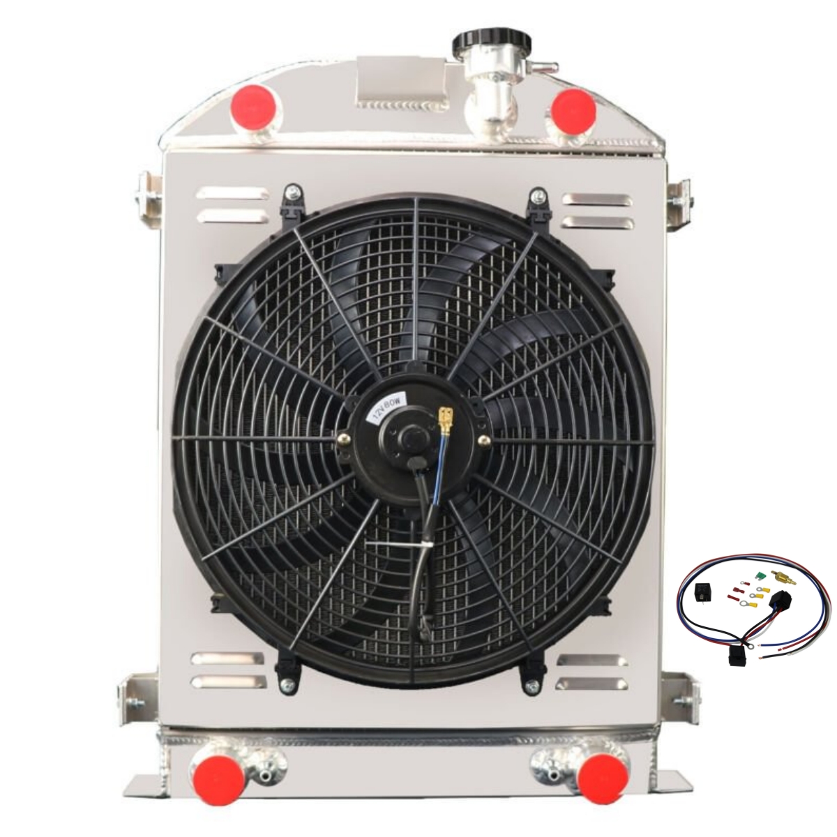 3 Row Radiator Shroud Fan For 1930-1932 Ford MODEL Truck Flathead V8 Engine