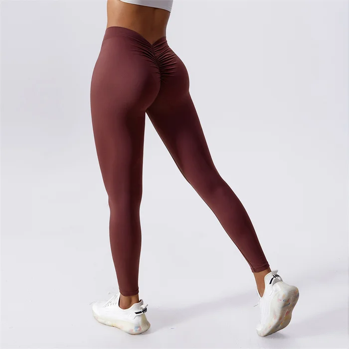 V-back fitness leggings