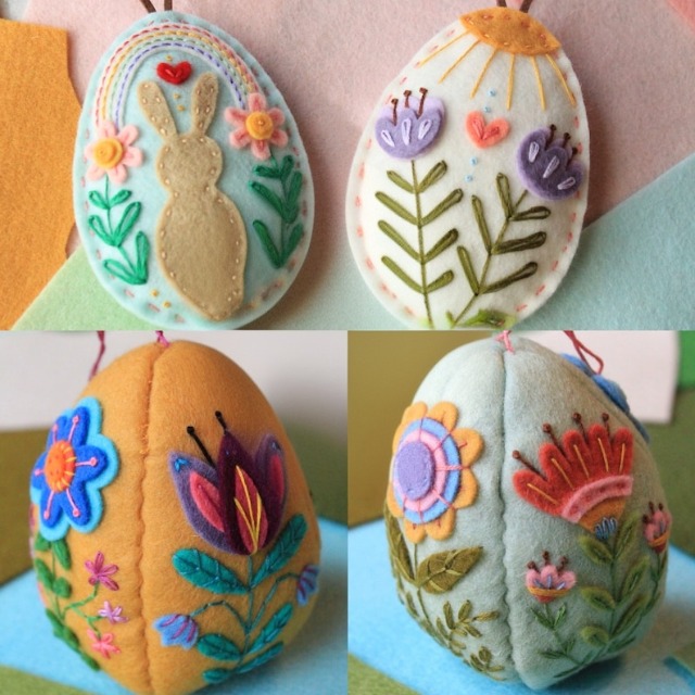 Embroidery Felt Easter Eggs Template - With Instructions