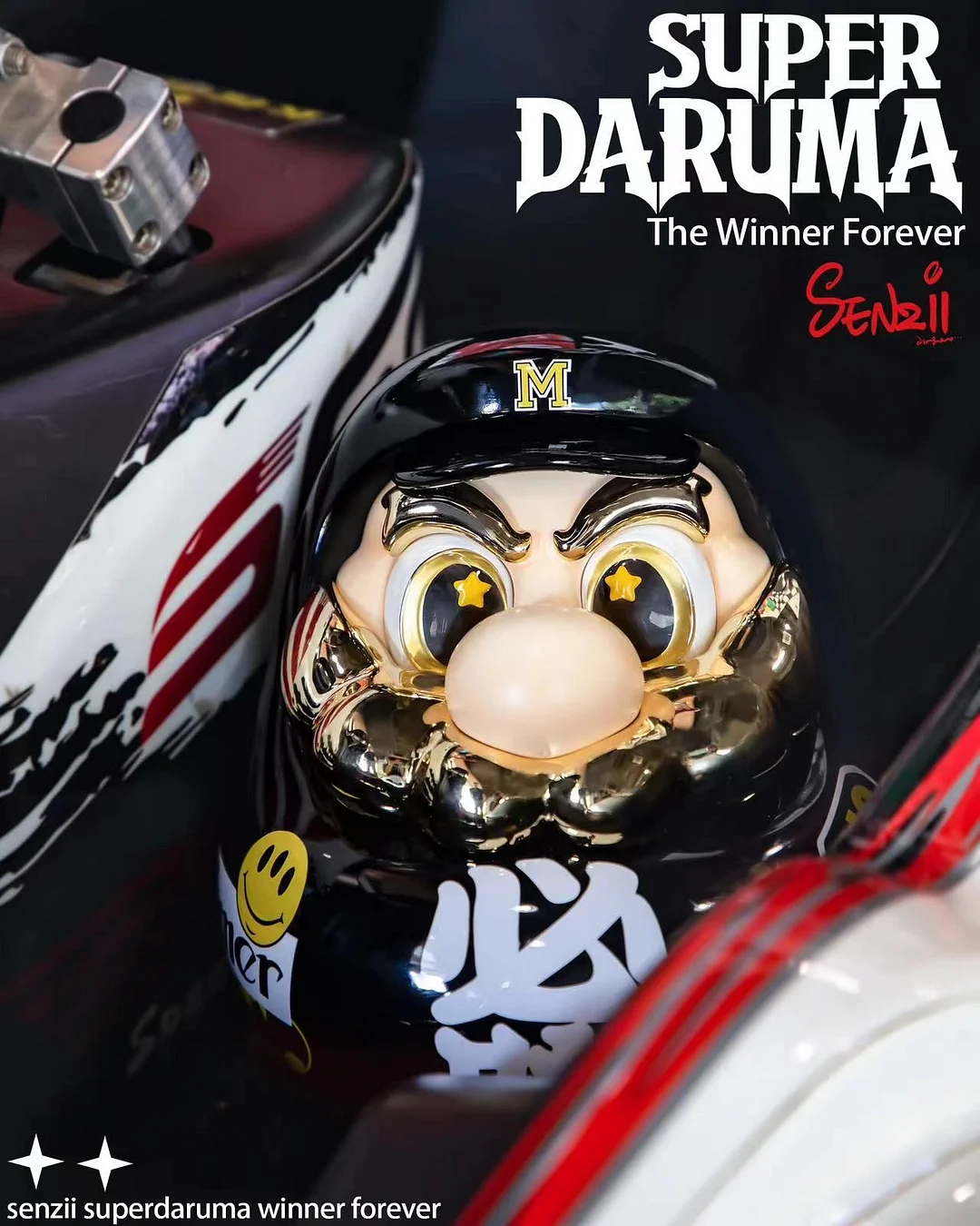 Must Win Super Daruma - Super Mario Resin Statue - Senzii Studio