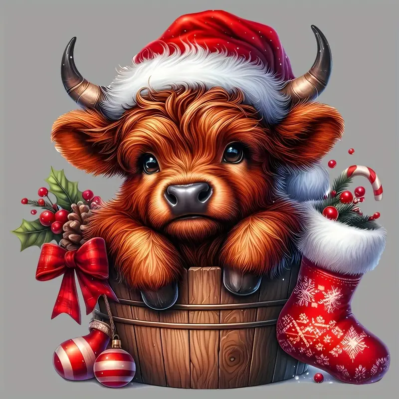 Christmas Yak (velvet cloth) AB drill full round/square diamond painting