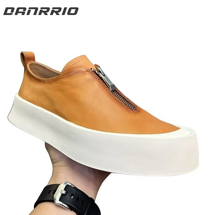 DANRRIO Handmade Retro Zipper Loafers DANRRIO.COM