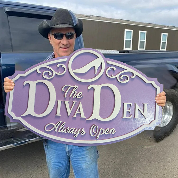 Custom Name Metal Diva Den Sign