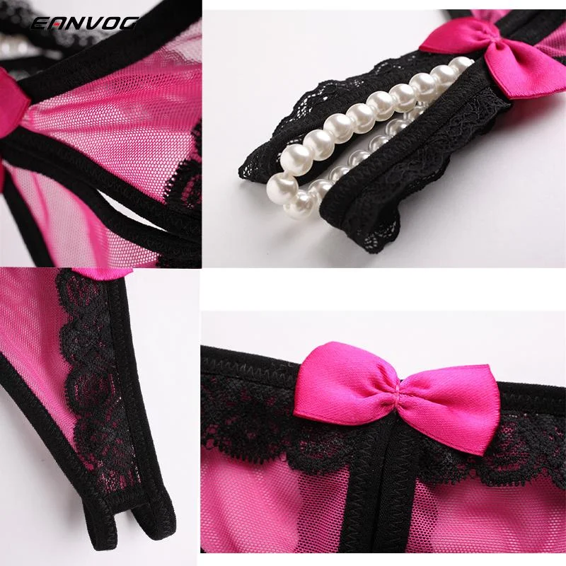 Uaang Sexy Panties Women Low-Rise Underwear Open Crotch Erotic Lace ...