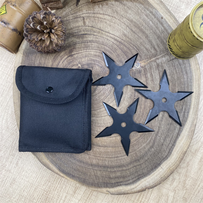 3pcs Black Pentagram Ninja Shuriken - Storage Pouch