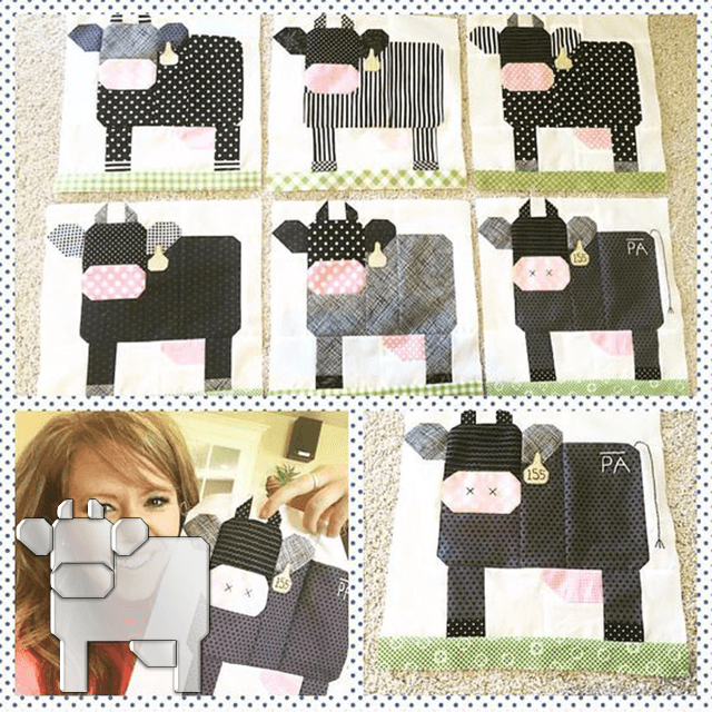 DIY Cute Cows Quilt Template Set-With Instructions
