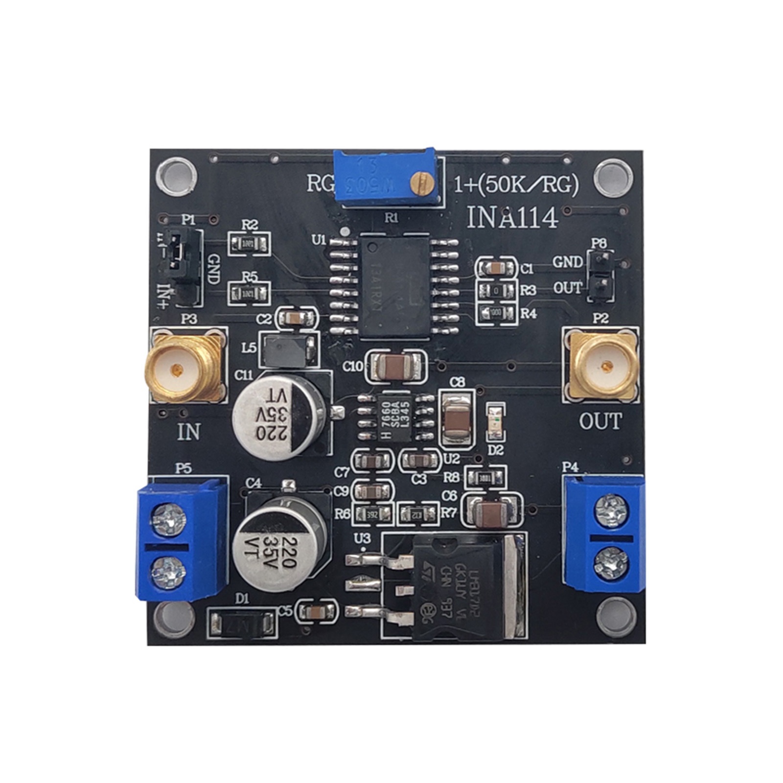 INA114 Precision Instrumentation Amplifier 1000 Times Gain Adjustable ...