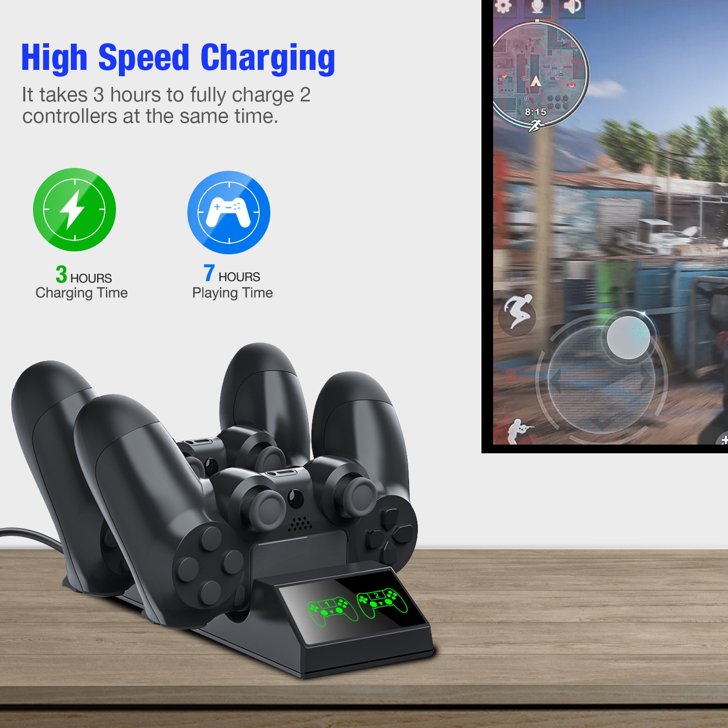 Dual Charging Dock Station For PS4 Controller 4 Micro USB Charging ...