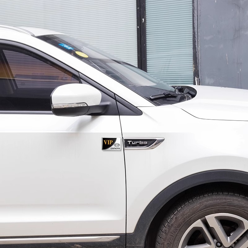 Creative Electroplating Metal Car Stickers 2 Pcs