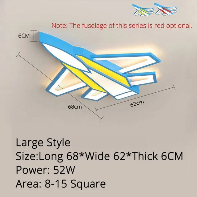 Modern LED Airplane Ceiling Lights Boy's Girl's Study Room Bedroom Lamp ...