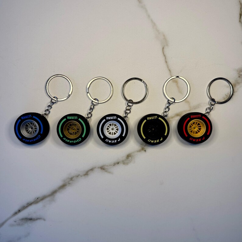 Formula 1 Racing Tire Keychain – 3.5 cm (1.38 in) Replica F1 Tire ...
