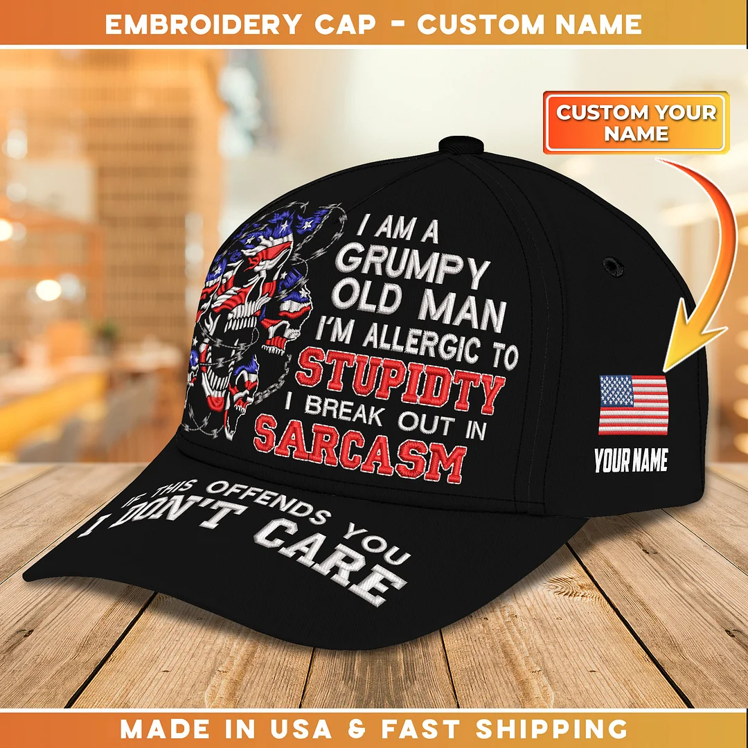 Embroidery Cap - I'm A Grumpy Old Man Cap Custom Classic Embroidery