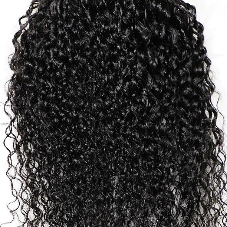 Water Wave Wrap-around Magic Velcro With Clip In Human Hair Ponytail ...