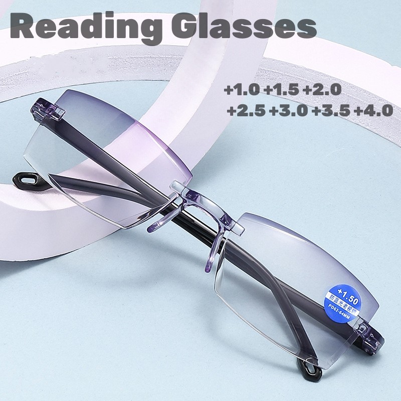 Classic Ultralight Rimless Reading Glasses Women Dimond Cutting ...