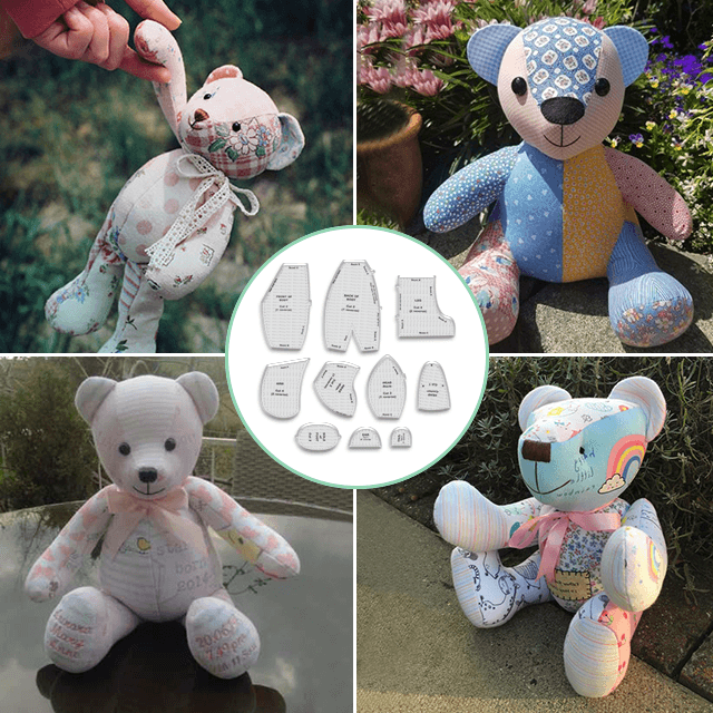 Memory Bear Template Set(9 PCS)-With Instructions
