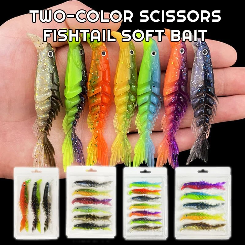 Two-Color Scissors Fishtail Soft Bait