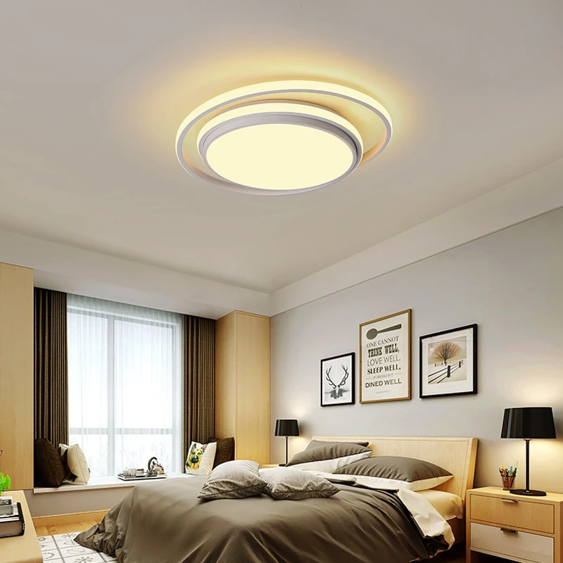 Modern Ceiling Lights LED Lamp For Living Room Bedroom Study Room White ...