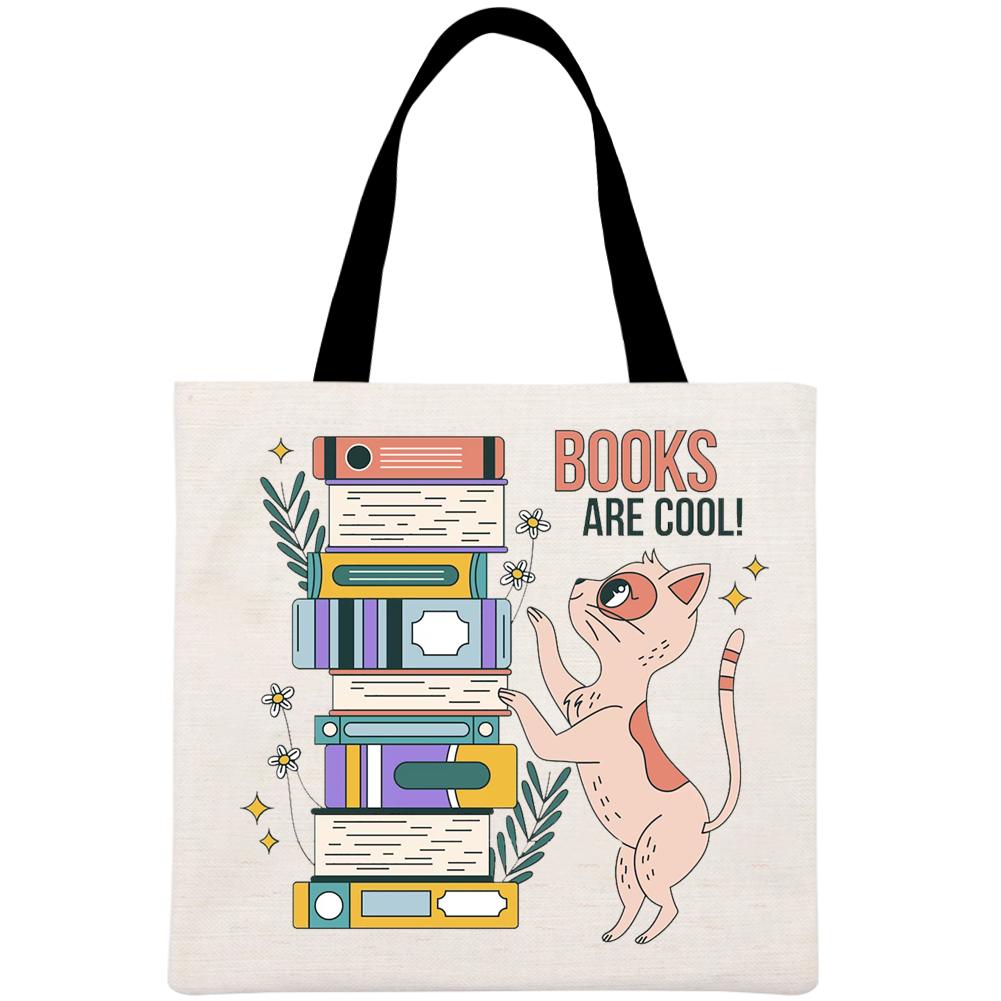 books are cool Printed Linen Bag