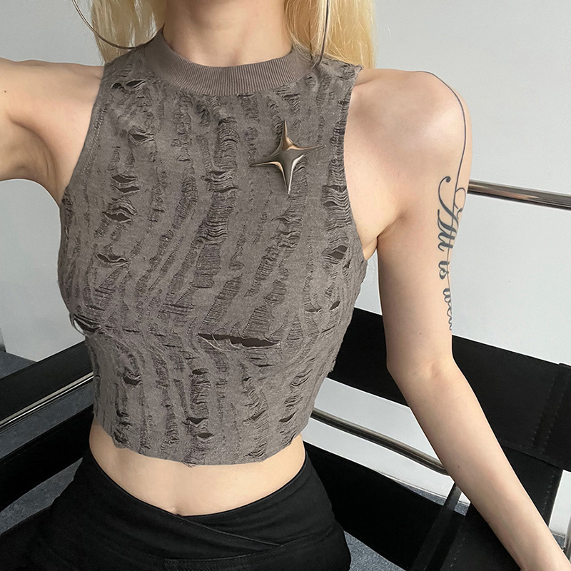 STREET WEAR RIPPED TANK TOP