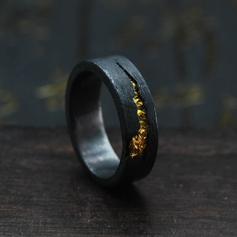 Coutureaura Flowing Fire Black Gold Ring