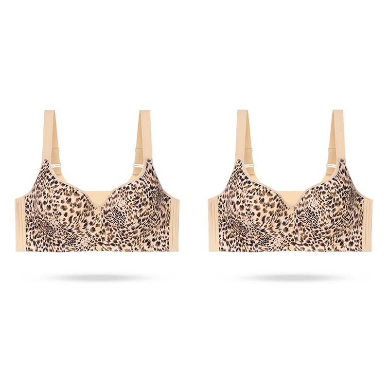 Sports Bras for Women Leopard, Front Closure Bras, Push Up Bra, Bras No ...