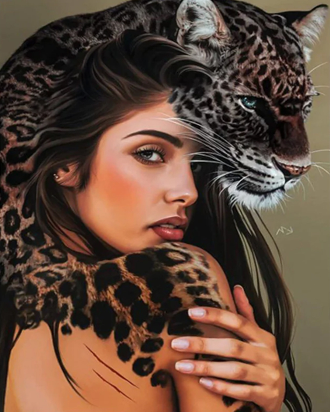 DIY Painting By Numbers | Leopard girl - 40*50cm
