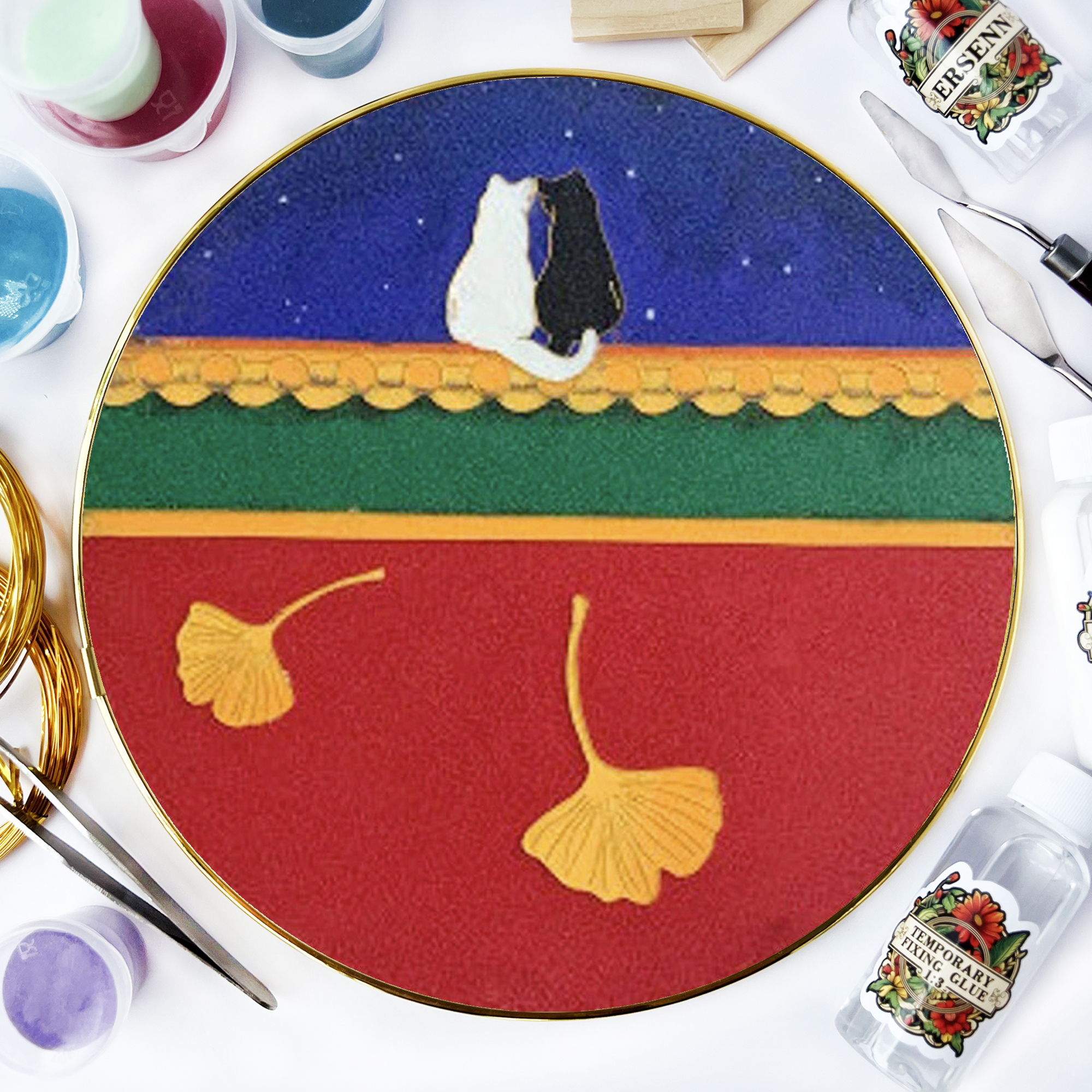 "Forbidden City Lovers' Cats" Cloisonne DIY Kit | Romantic Gift for ...