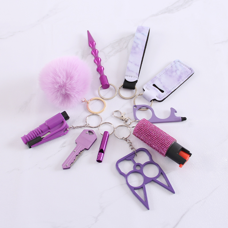 LIMITED BLING PURPLE 23-IN-1 self defense keychain with FREEBIE SOS ...