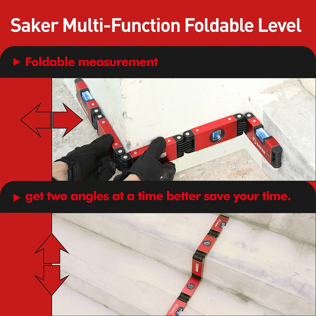 SAKER® Multi-Function Foldable Level