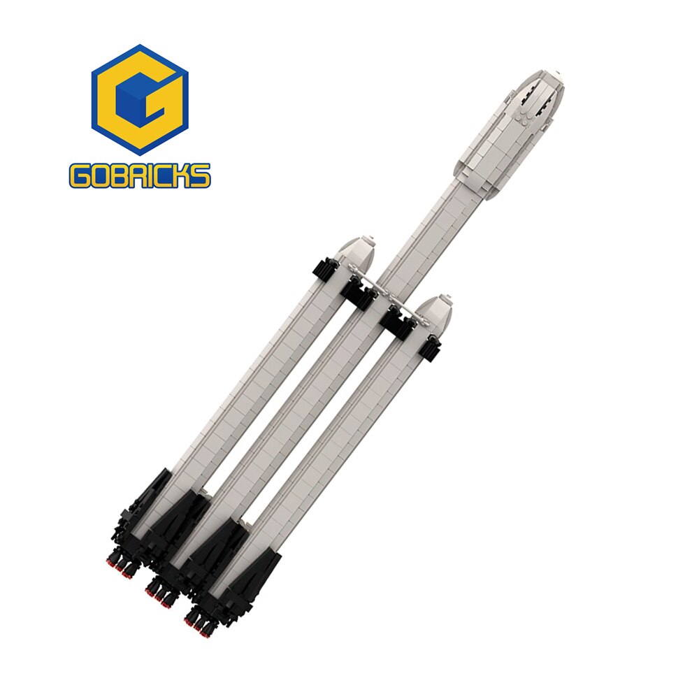 Gobricks 1813PCS Building Block SpaceX Starship MOC-55765 Falcon Heavy ...