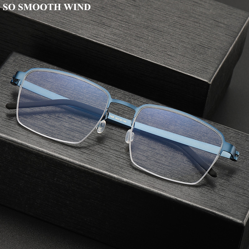 Denmark Half Frame Eyeglasses Ultralight Men Titanium Screwless ...