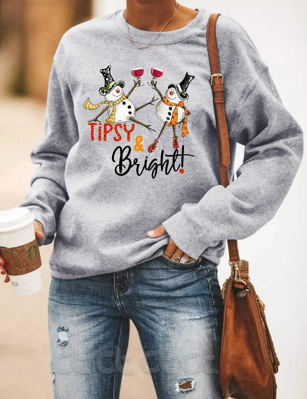 Tipsy Bright Snowman Sweatshirt