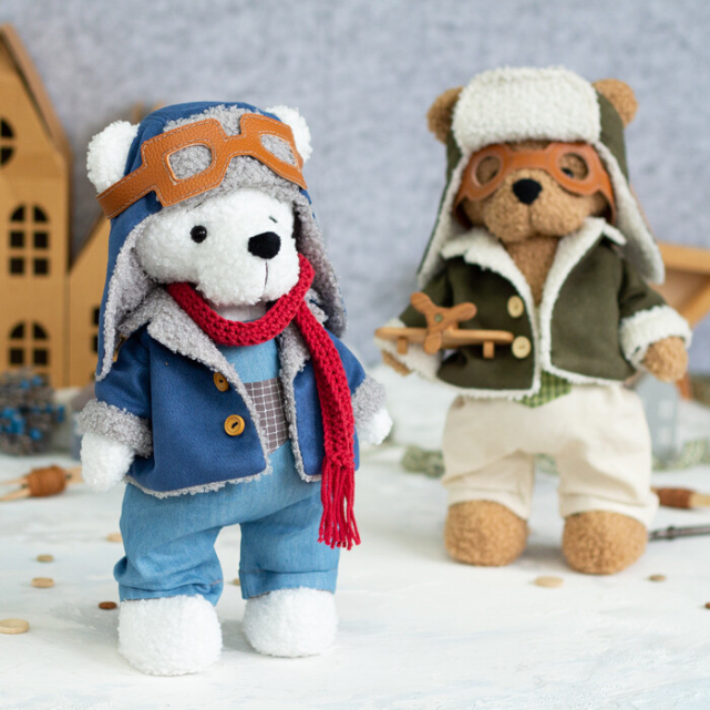 Pilot Teddy Bear pattern template-with instruction