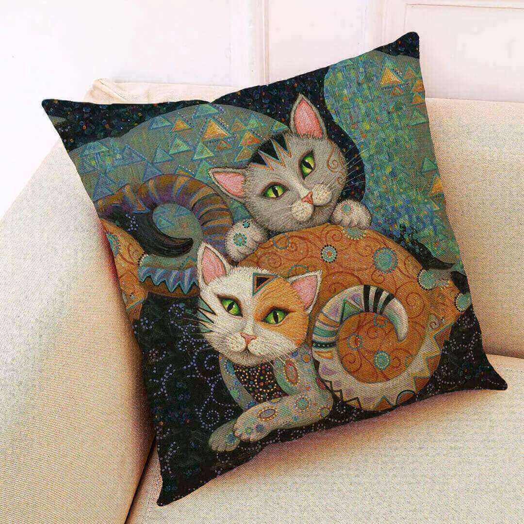 Gustav Klimt Cats Art Pillowcases