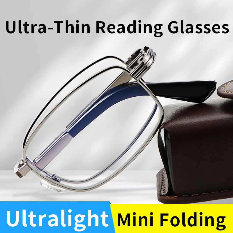 Folding Ultra-Thin Reading Glasses Lightweight, Anti Blue Light Anti ...