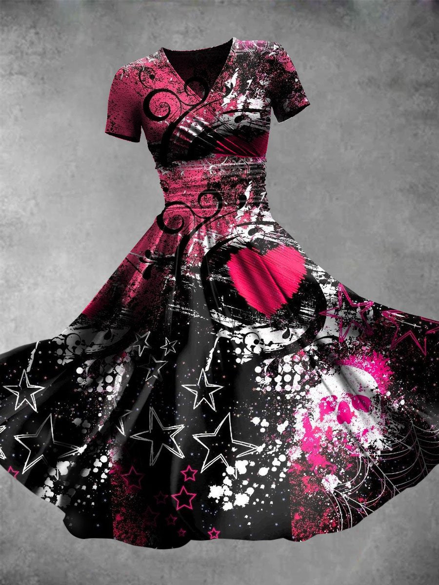 Women's Abstract Art Print Design Maxi Dress