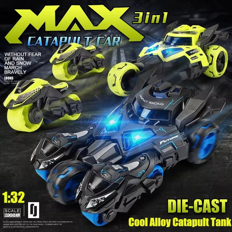 Three-In-One Catapult Chariot Pull Back Alloy Car With Light Music Cool ...
