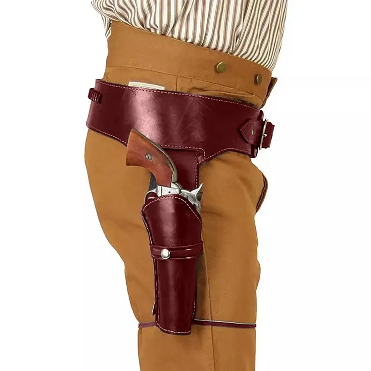 Western Cowboy Double Gun Belt Revolver Holster