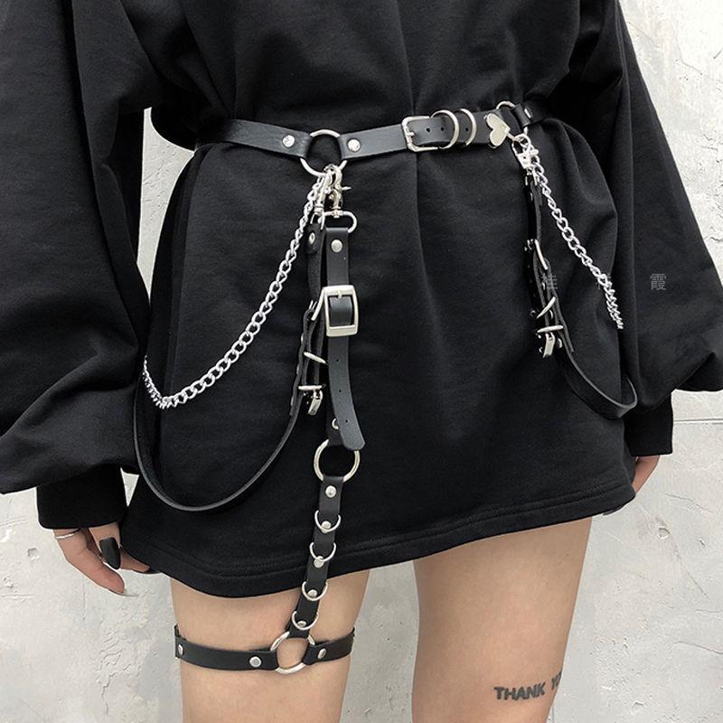 GOTHIC LOVE ADJUSTABLE LEG LOOP WAIST CHAIN
