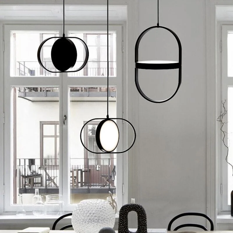 Nordic Modern Geometry Simple Rotary Pendant Lights Designer luminarias ...
