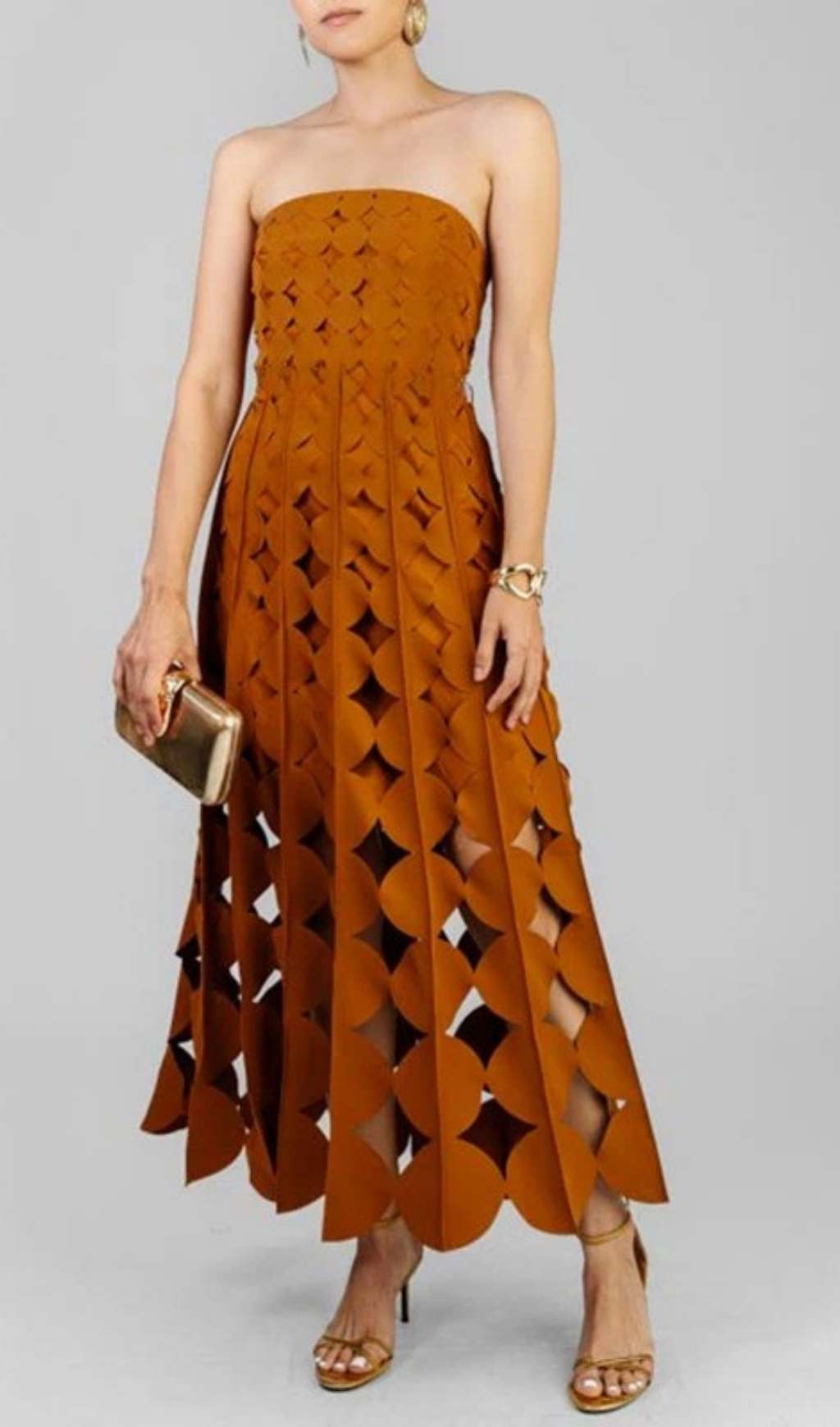 Flowering Girl Women Fifi Brown Strapless Maxi Dress