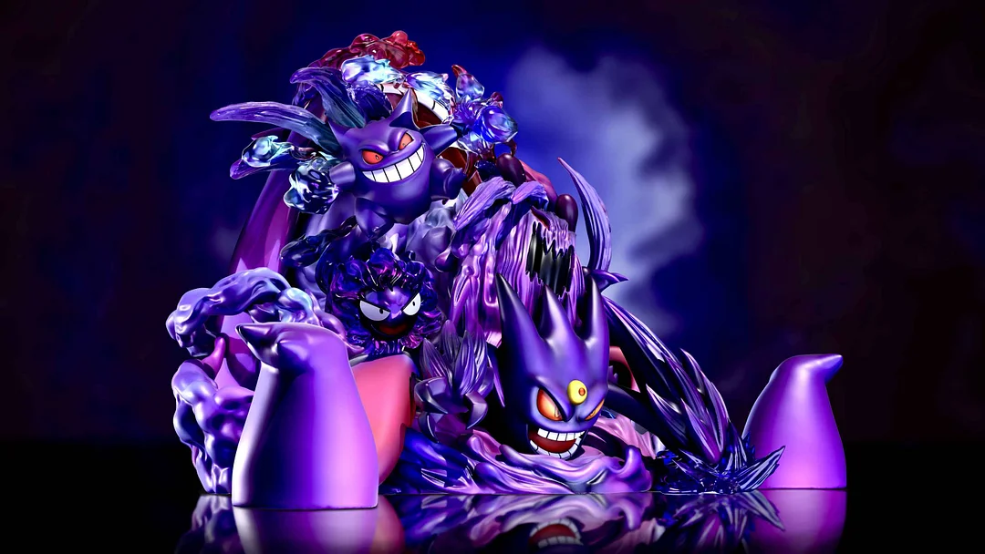 Evolution of Gengar Set with LED - Pokemon Resin Statue - Three Sheep ...