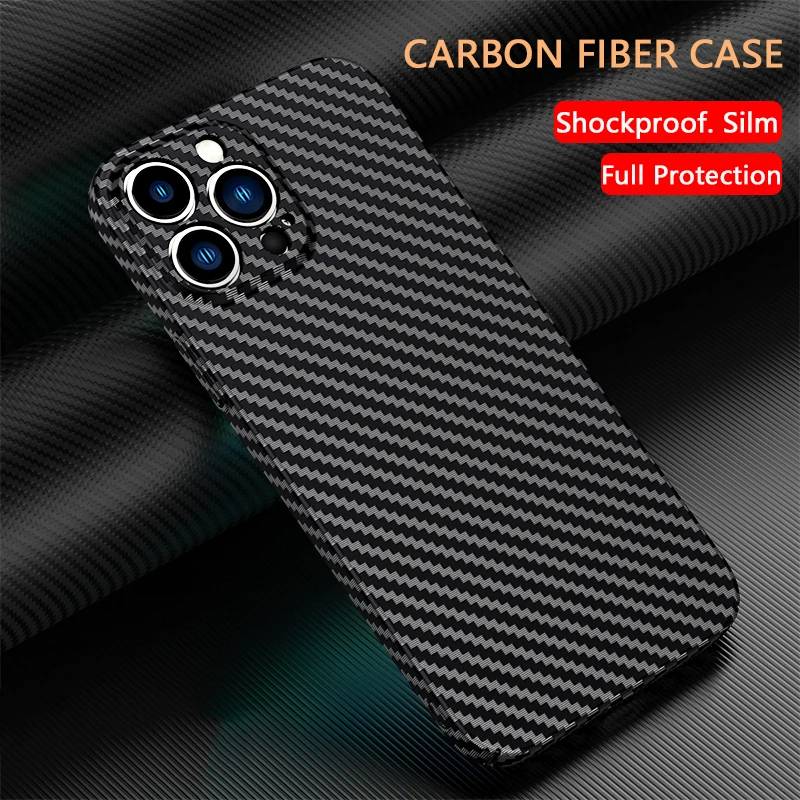 Slim Carbon Fiber Matte Hard PC Protective Phone Case For iPhone