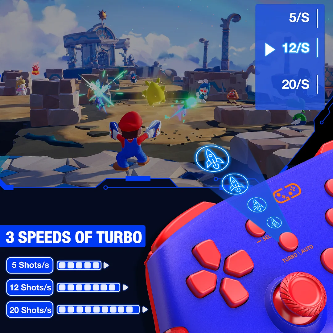 DinoFire Wireless Controller for Nintendo Switch/Switch lite/OLED, Extra Pro Controller for Nintento