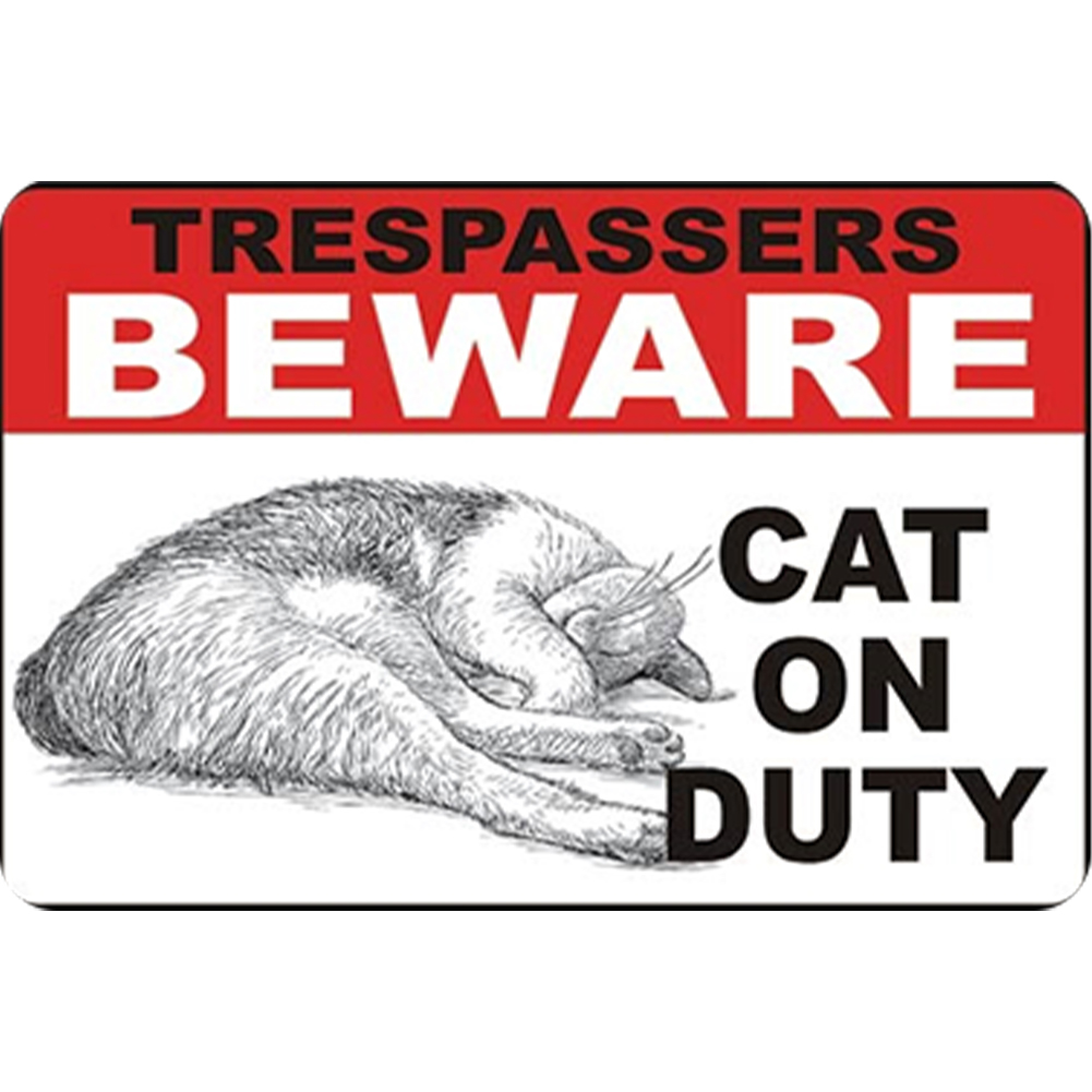 Cat on Duty - Vintage Metal Signs - 30*40cm - Warning