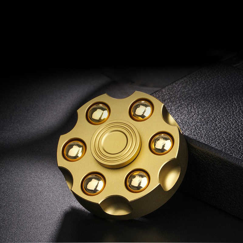 Fidget Gyro Revolver Bullet Pure Brass Decompression EDC Toy