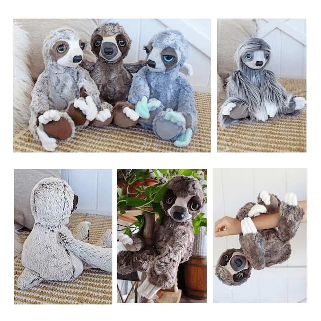 Sluggish Sloth Pudgy Plushie Template Ruler Set - With Instructions